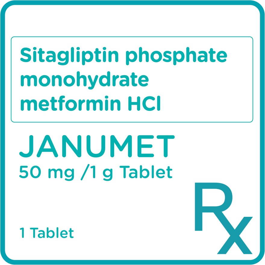 Janumet Janumet Sitagliptin 50mg Metformin 1g 1 Tablet [prescription
