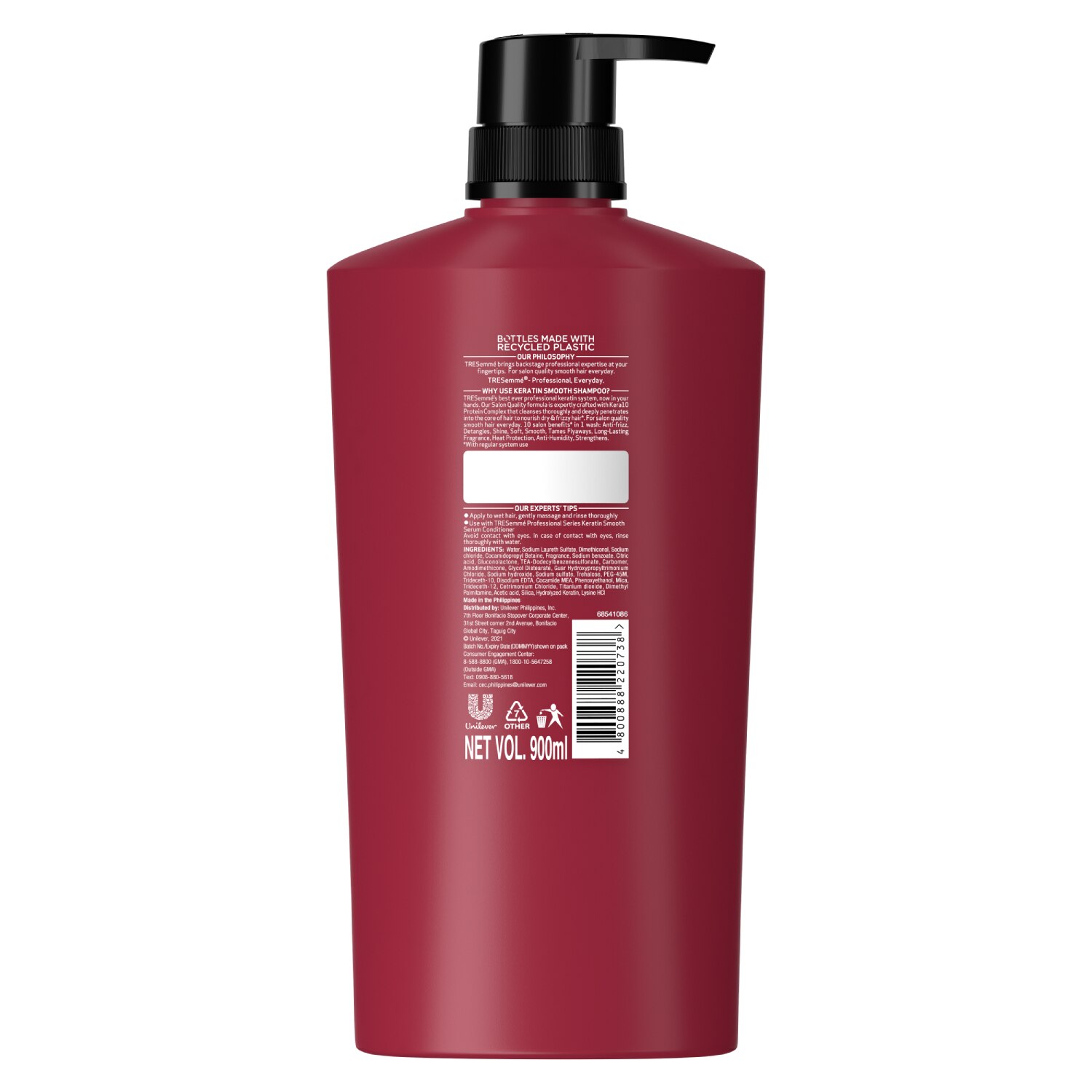 Tresemme Keratin Smooth Kera10 Shampoo 900ml Watsons Philippines