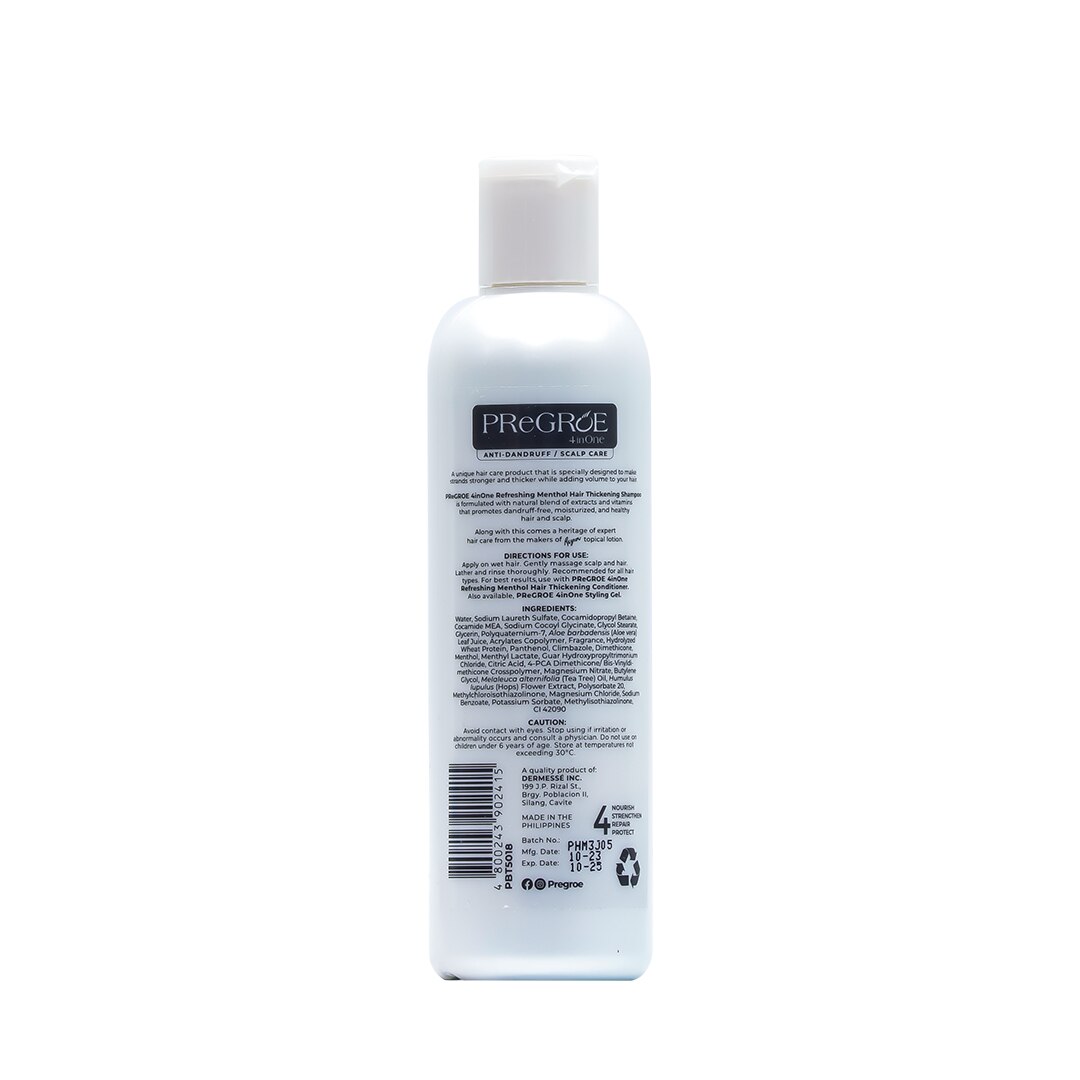 Pregroe Pregroe Menthol 4in1 Hair Tickening And Anti Dandruff Shampoo