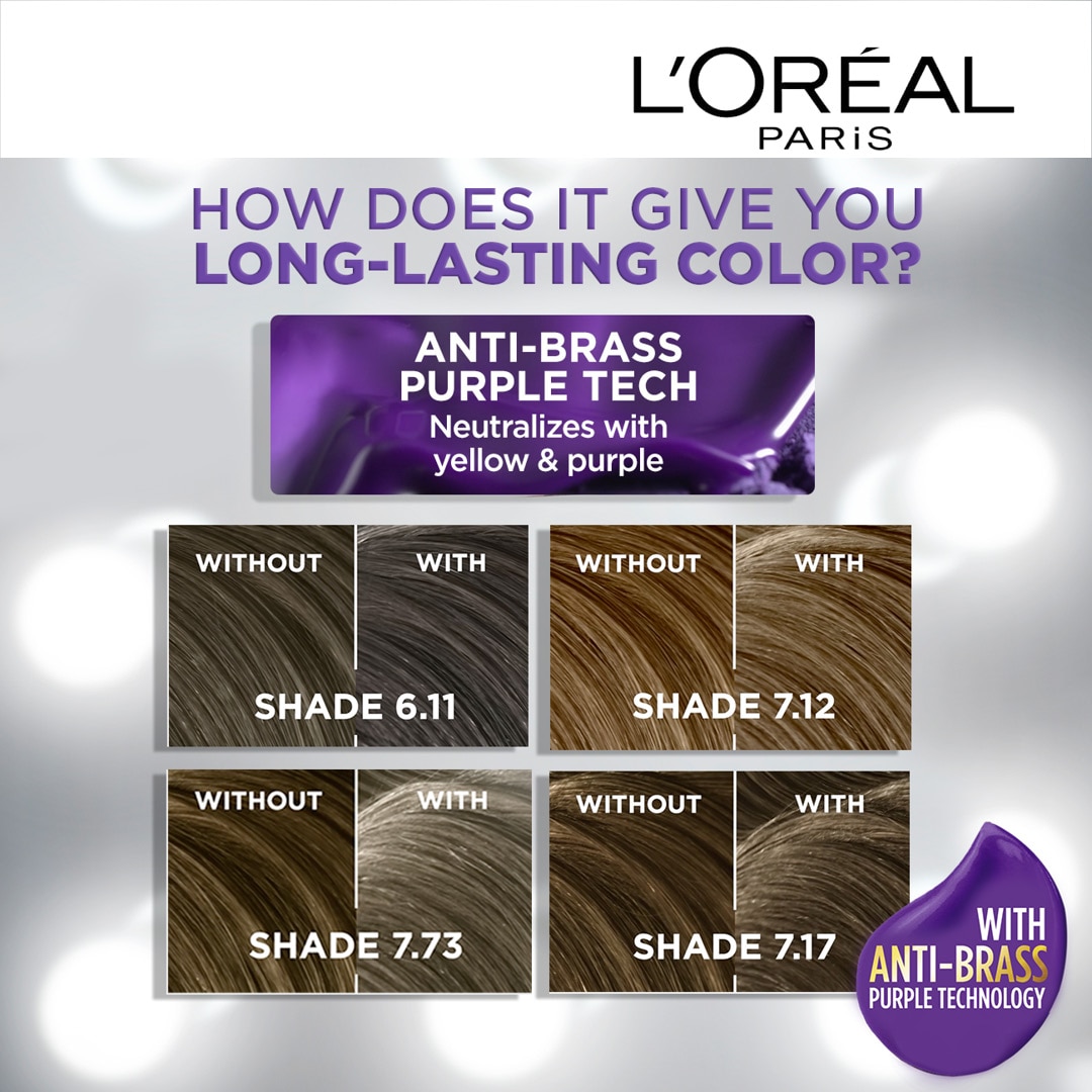 Loreal Excellence Ash Supreme 7 17 Matt Ash With Anti Brass Purple