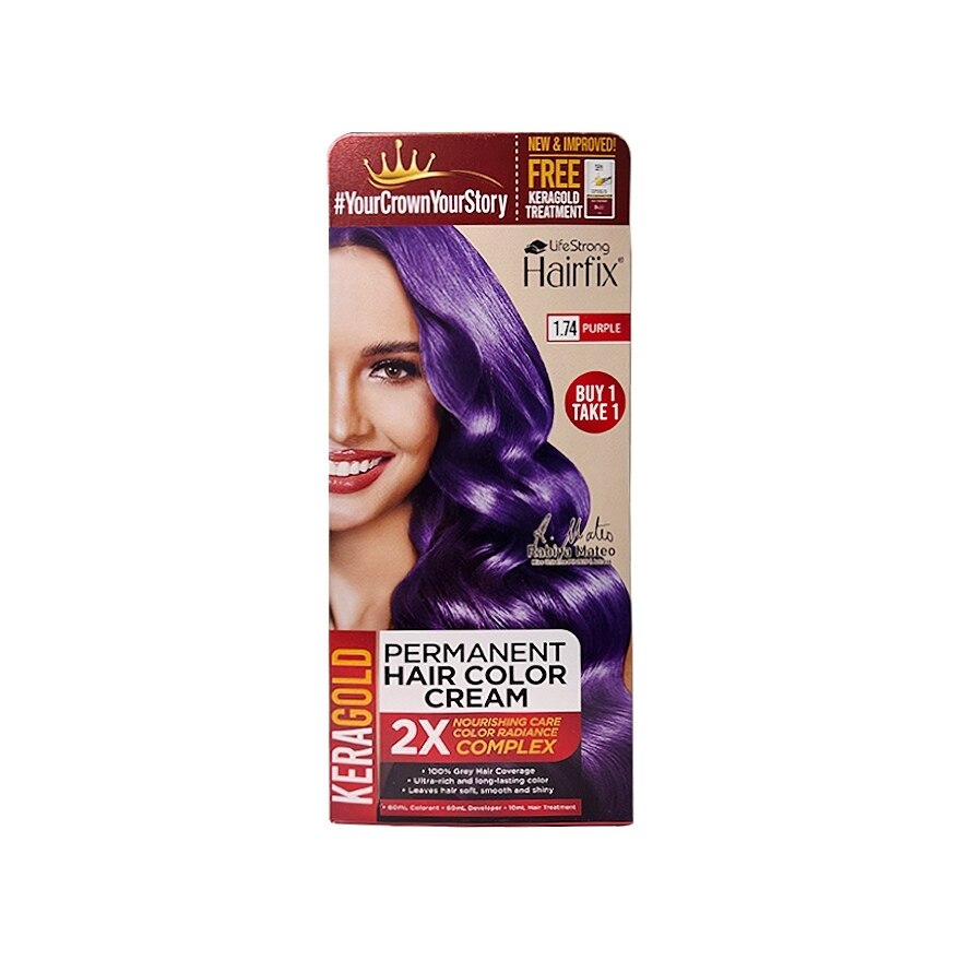 Hairfix Hairfix Keragold Permanent Hair Color Cream Kit 120ml B1t1