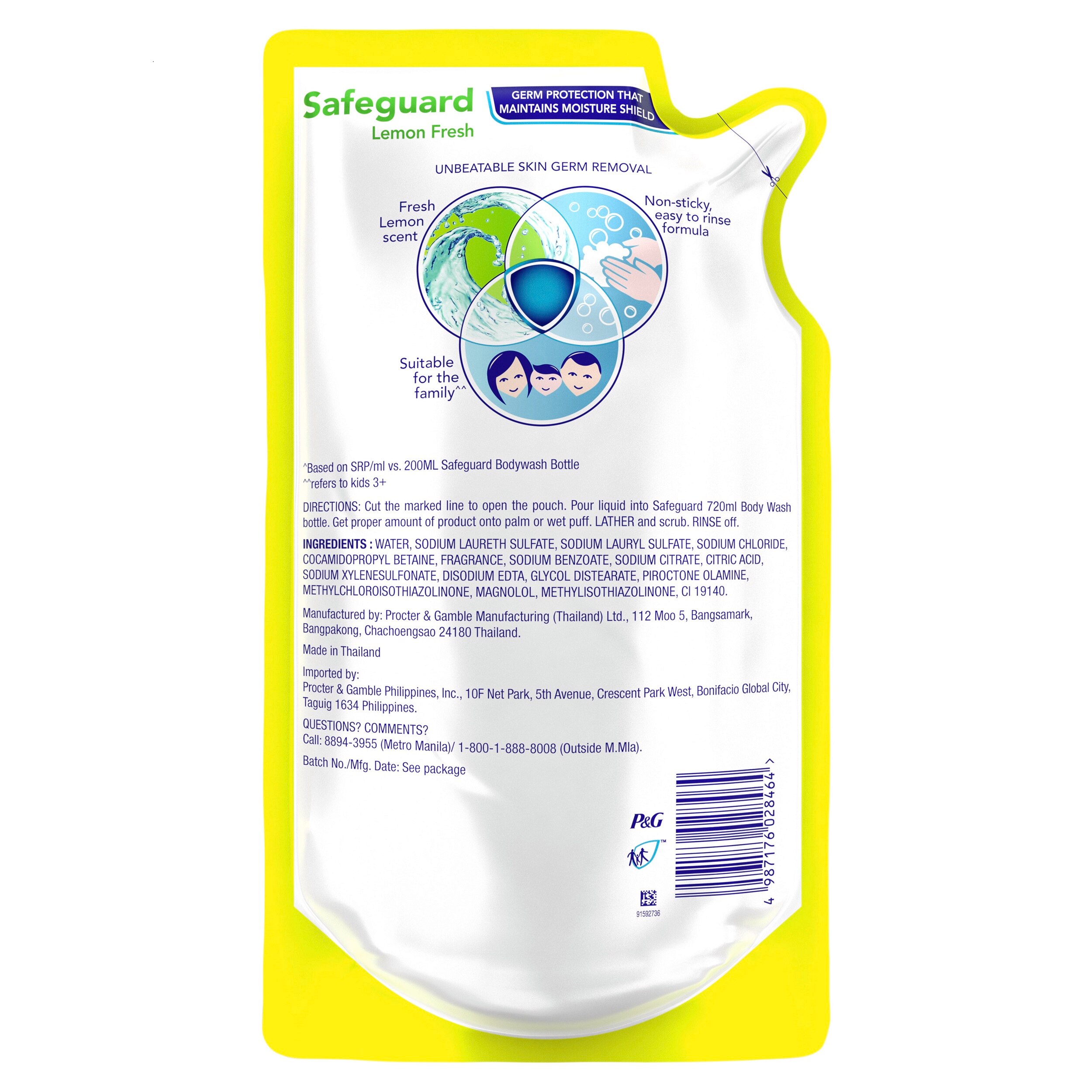 Safeguard Bodywash Lemon 620ml Refill Watsons Philippines